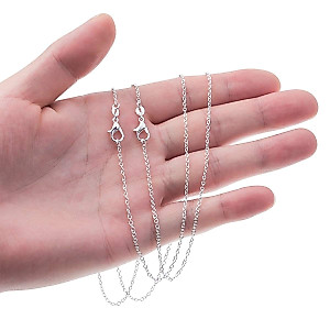 selizo 30 Pack Necklace Chains Bulk for Jewelry Making, Bulk Necklace Chains Silver Plated Cable Chains for Jewelry Making, 1.2 mm (18 Inches)