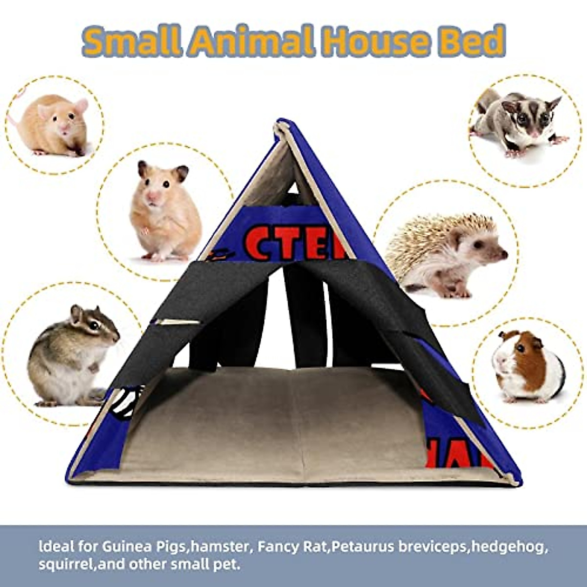 Y-DSIWX Guinea Pig Hideout House Bed, Cute Dog Rabbit Cave, Squirrel Chinchilla Hamster Hedgehog Nest Cage