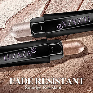 LUXAZA 6PCS Eyeshadow Stick Set, Shimmer And Metallic Cream Eyeshadow Pencil Crayon Makeup,Smudge-proof & Waterproof Eye Brightener Highlighter Stick Makeup Sets,Long Lasting Eye Pencil