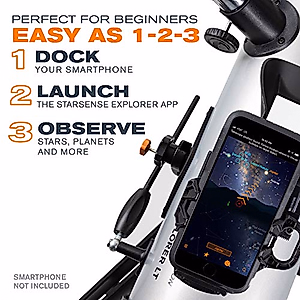 Celestron – StarSense Explorer LT 114AZ Smartphone App-Enabled Telescope – Works with StarSense App to Help You Find Stars, Planets & More – 114mm Newtonian Reflector – iPhone/Android Compatible
