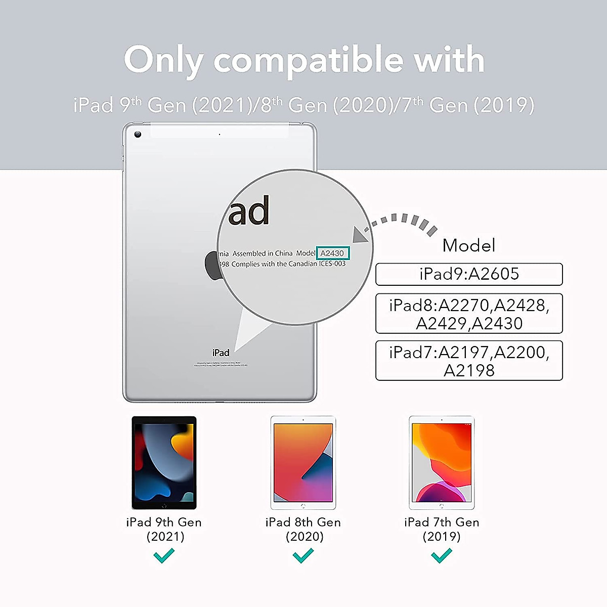 S-Tech 10.2 Case for Apple iPad 9th Generation 2021 / iPad 8th Generation 2020 / iPad 7th Generation 2019 - Leather Card Holder Wallet Magnetic Smart Cover Auto Sleep/Wake Stand with Pencil Holder