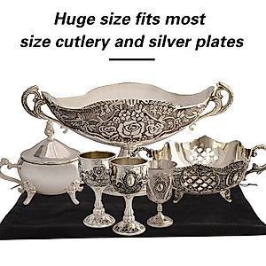 LEIFIDE 2 Pcs 30" x 24" Large Size Silver Storage Bags Anti Tarnish Cloth Bags Black Jewelry Bag Drawstring Pouch Cloth Gift Bags for Gift Watch Silverware Flatware Bracelet