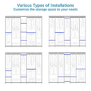 VIPEK V50i Extra Large Coverd Clothes Rack, Black Portable Closet Rack with Grey Cover, Multi-Functional Freestanding Wardrobe Closet Heavy Duty Clothing Rack for Hanging Clothes