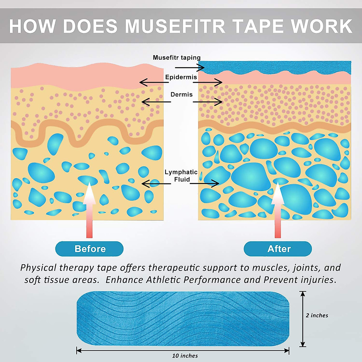 Kinesiology Tape Precut 3 Rolls-Athletic Sports Tape for Muscle & Joints-Physical Therapy Tape for Knee,Ankle,Shoulder,Plantar Fasciitis- Latex Free and Water Resistant-60 Strips, Blue