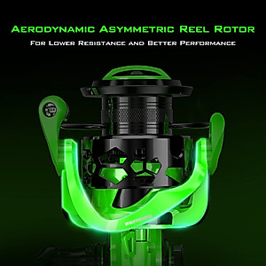 KastKing Zephyr Spinning Reel Green Size 4000,Light to 5.6oz, 7+1BB Smooth Powerful Fishing Reel, Fresh&Saltwater Fishing Reel, Oversized Stainless Steel Main Shaft