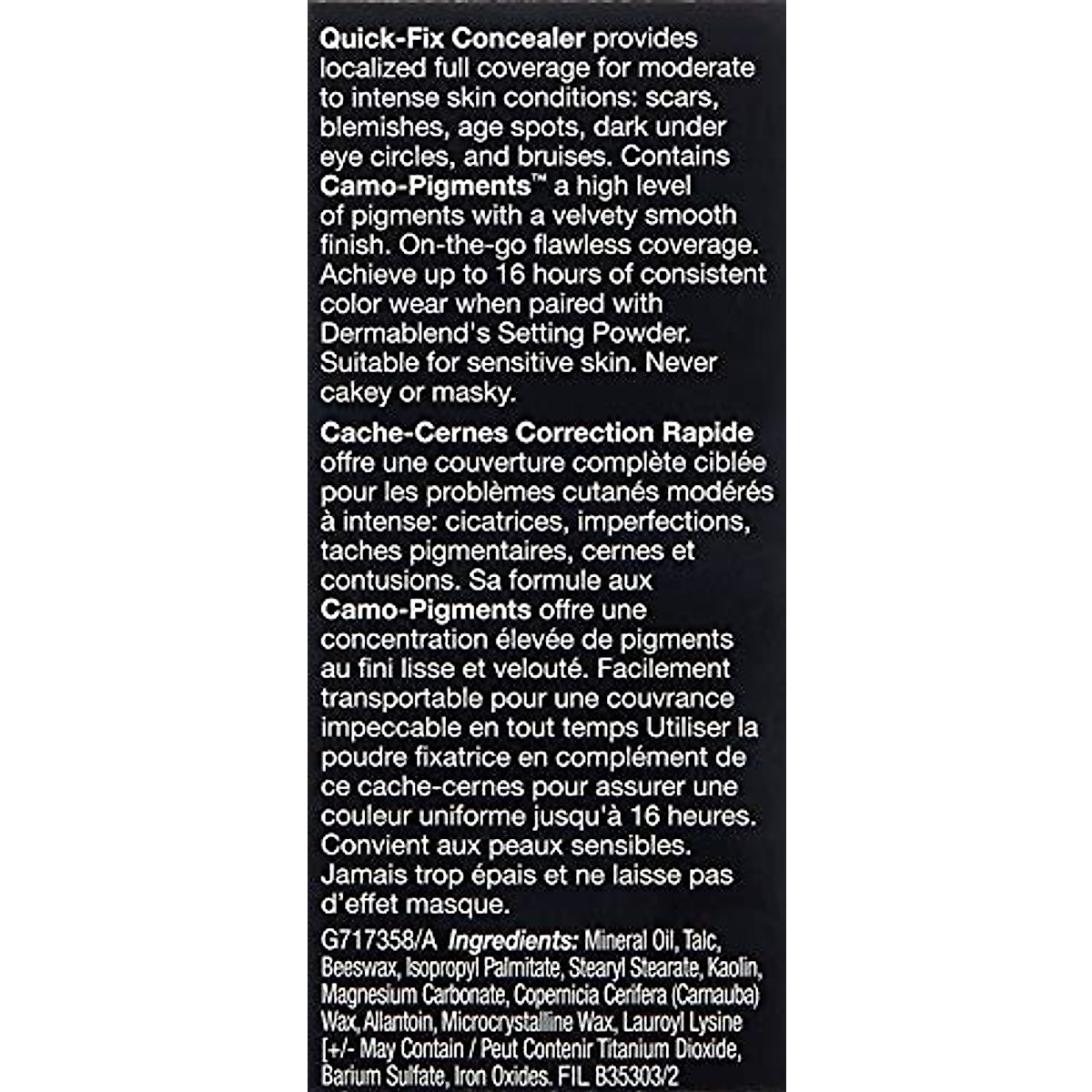 Dermablend Quick Fix Full Coverage Cream Concealer Stick , Fast & Easy Pecision Coverage with all day Hydration, Multi-tasking concealer for Dark Circles, Acne, and Scars