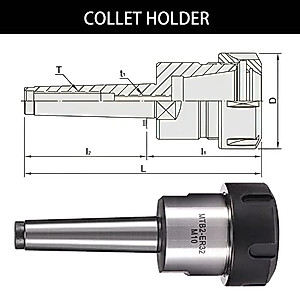 HOZLY MT2 ER32UM M10 Morse Cone Collet Chuck Tooling Holder