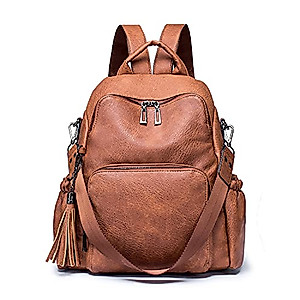 Roulens Women's Fashion Backpack Purse PU Leather Anti-theft Large Travel Shoulder Bag Ladies Shoulder Fashion Bags