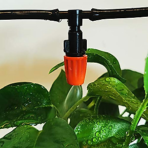 Optimisland Drip Irrigation Kit, 50ft Garden Irrigation System, 1/4" Blank Distribution Tubing Drip Irrigation Hose for, Save Water, Adjustable Automatic Irrigation Equipment for Garden (168PCS+50FT)