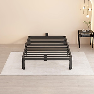 MAF 7 Inch Twin Metal Platform Bed Frame with Round Corner Legs, 3000 LBS Heavy Duty Steel Slats Support, Noise Free, No Box Spring Needed, Easy Assembly