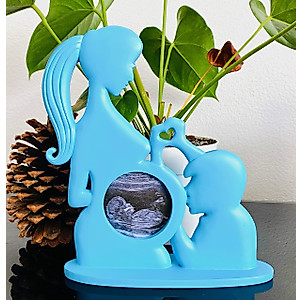 3MAZINGS Ultrasound Picture Frame Sonogram Frames Pregnancy Must Haves Gifts for Expecting Dad's, Baby Announcements, Baby Room Decor, Gender Reveal Gifts, Pregnant Mom Gift (Blue)