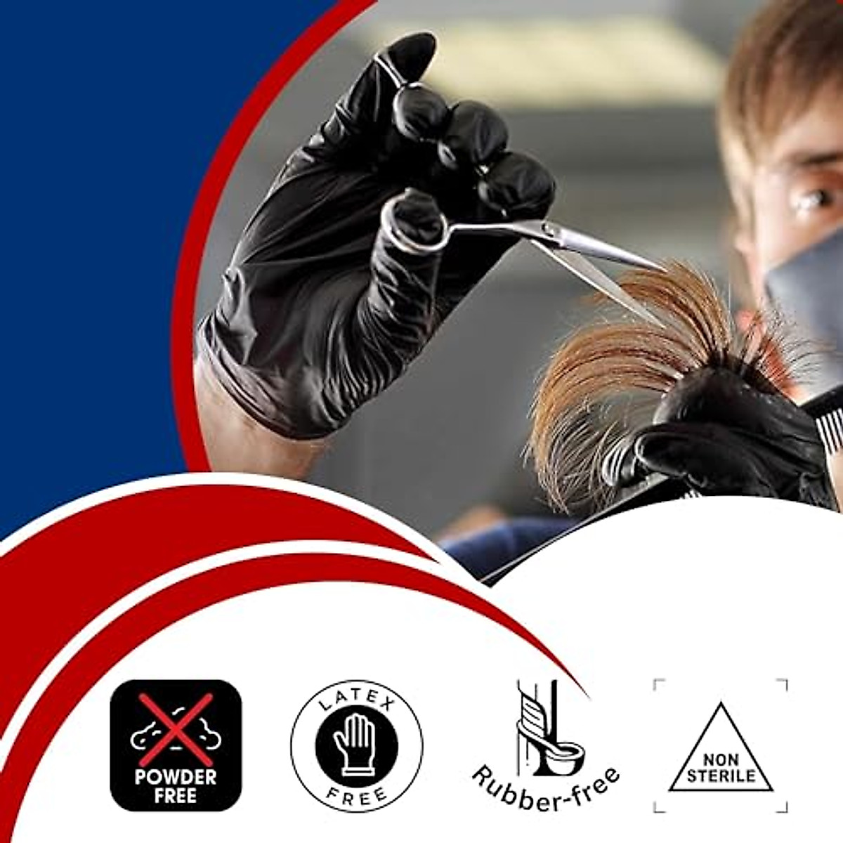 PENTAGON SAFETY EQUIPMENT Industrial Black Nitrile Gloves, Heavy Duty Disposable Gloves, Sizes (M-2XL)