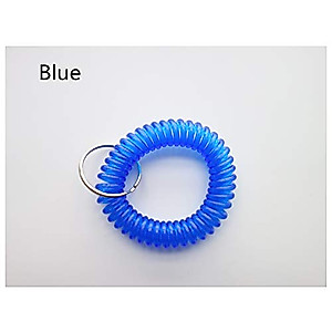 Pack of 6 Colorful Spring Spiral Wrist Coil Key Chain, Wristband Key Ring