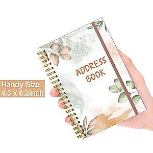 Address Book with Alphabetical Tabs - Telephone & Address Book with Address Contacts, Special Date, Phone, Birthday & Internet Login Password for Home and Office, 4.3" x 6.2", Rose Leaf