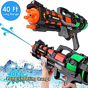 2 Pack Water Guns for Kids Adults 1500CC Blaster 40 Ft Long Range Water Soaker Squirt Guns for Swimming Pools Party Beach Sand Water Fighting