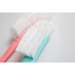 Little Angel Baby Bottle Brush with Nipple Cleaner,Soft Bristles,Convenient,Flexible for Any Bottles (Pink)