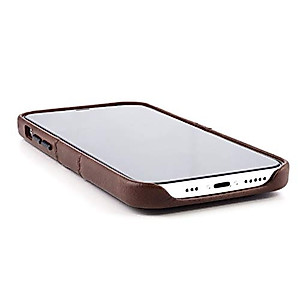 Dockem Wallet Case for iPhone 12 & iPhone 12 Pro: Built-in Metal Plate for Magnetic Mounting & 2 Credit Card Holders: 6.1" Exec M2, Smooth Synthetic Leather (Brown)