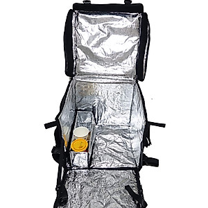 PK-64B: Big Pizza/Food Delivery Bag for Motorcycle or Bicycle, 16"x16"x16", with Metal Rack for Motorcycle Use