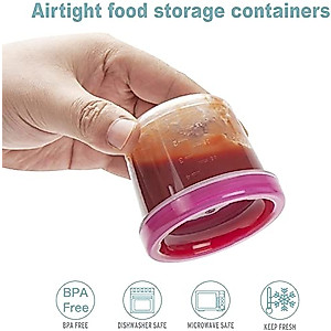 Mosville Baby Food Containers - 12 Sets, 4 OZ Food Grade Plastic Small Containers with Lids, Leakproof and Reusable, Microwave & Dishwasher Safe Freezer Containers for Food……