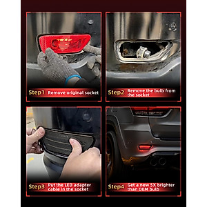 NEIFILES LED Rear Bumper Reflector Lights Compatible with Jeep Compass 2011-2017 Fog Light Assembly for Grand Cherokee 2012-2018, Patriot 2013-2017, Dodge Journey 2011-2020 Pack of 2