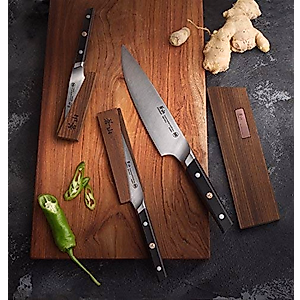 Cangshan TC Series 1021196 Swedish 14C28N Steel Forged 3-Piece Starter Knife Set with Wood Sheaths