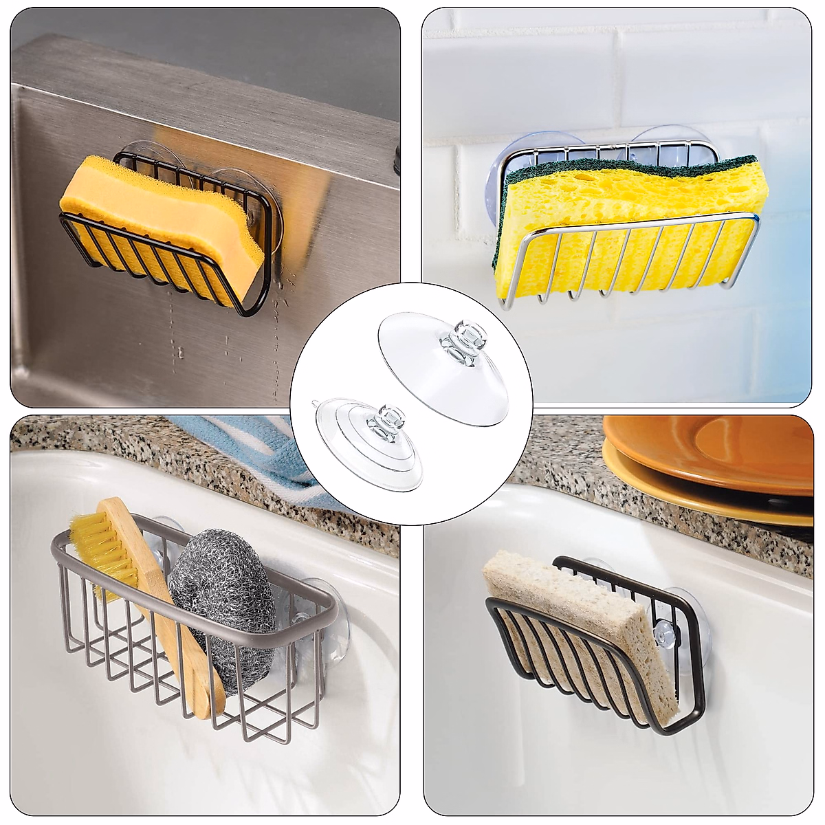 Sponge Holder Suction, Replacement Suction Cups for Sponge Holder, Kitchen Sink Caddy Suction Cup, suction cups for sink caddy