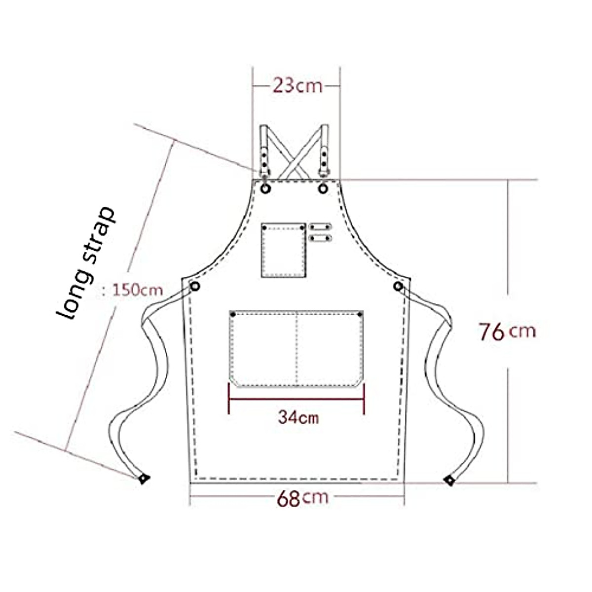 Cotton Canvas Apron for Artists Painting,Chef Apron with Cross Back Straps for Men Women, Kitchen Cooking (Purple)