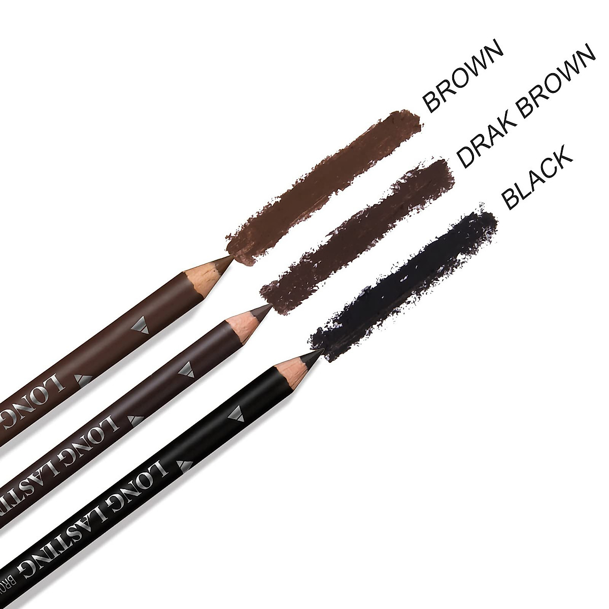 SUMEITANG 12 Pcs Dark Brown Eyebrow Pencil Eyeliner Makeup，Soft Textured，Easy to Color，Waterproof，Long Lasting Eyebrow Tint Pen for Fills in Sparse Areas and Gaps Create a Natural Eye Brow