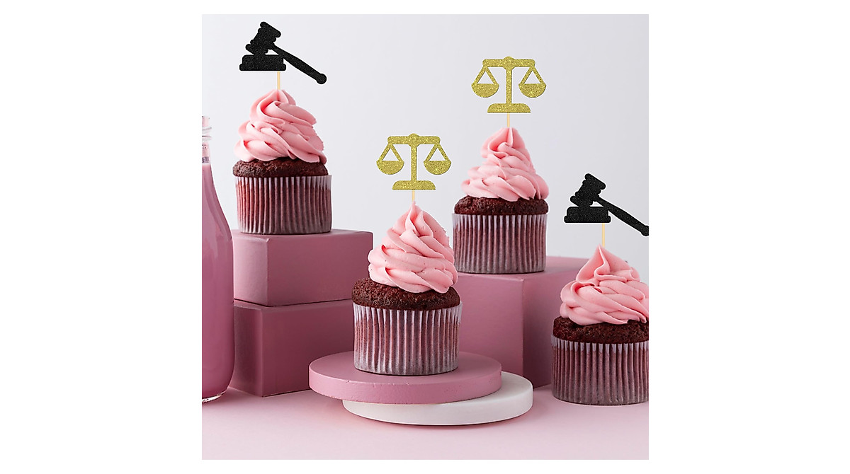 Law Graduation Cupcake Toppers - Legal Party Decorations Set
