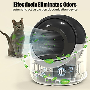 ADVTSPRS Self Cleaning Cat Litter Box, Automatic Cat Litter Box with APP Control&Odor Elimination, Anti-pinch Design for Multi-Cat Family