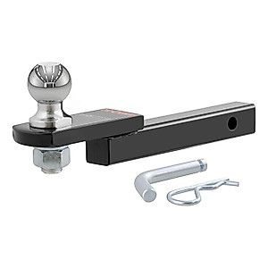 CURT 45147 Trailer Hitch Mount, 2-Inch Ball, Pin, Fits 1-1/4-In Receiver, 3,500 lbs, 3/4" Rise , Black