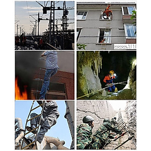 QWEASDF Rope Ladder, Emergency Fire Escape Rope Ladder, Flame Resistant Safety Evacuation Ladder, Non-Slip, Fast to Deploy, Easy to Use, Easy to Store, Home Safety Necessities,5m/16.4ft