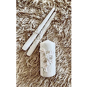 Magik Life Unity Candle Set for Wedding - Wedding Accessories for Reception and Ceremony - Candle Sets - 6 Inch Pillar and 2 10 Inch Tapers - Decorative Pillars White