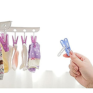 Radefaun Clip and Drip Hanger with 36 Clips Plastic Swivel Hook Portable Folding Drying Rack Baby Clothes Hanger Foldable Travel Accessories for Socks Bras Lingerie Towels Underwear Gloves
