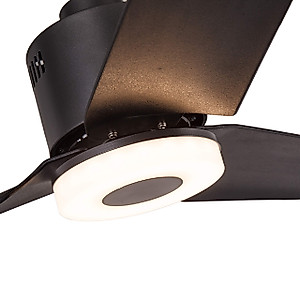 FINXIN Indoor Ceiling Fan Light Fixtures Black Remote LED 52 Ceiling Fans For Bedroom,Living Room,Dining Room Including Motor,3-Blades,Remote Switch