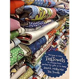 MollyMac | British Cream Tea Dish Towel | Decorative Bar Towel | Soft Absorbent Dish Cloth | Kitchen Decor | Gift for Dinner Party Birthday New Home | Made in UK | 28”x18” 100% Cotton Tea Towel