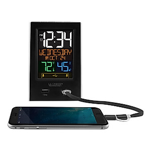 La Crosse Technology C86224 Dual USB Charging Alarm with nap Timer, 3.74" L x 2.40" W x 5.24" H, Black