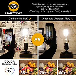 CRLight 12W Dimmable LED Large Globe Bulb 100W Equivalent 1000LM, 3000K Soft White, E26 Antique Edison G125 Large Clear LED Filament Light Bulbs, Smooth Dimming Version