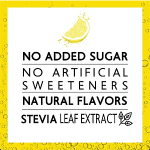 Green Lemonade - No added Sugar, 6% Real Lemon Juice, 10 Calories per can, Naturally Sweetened with 100% Stevia Leaf Extract, Carbonated Soda, 12 Fl Oz each can - Pack of 12