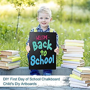 11.7x16.5 Inch Tabletop Chalkboard with Wood Base, Menu Chalkboard Stand, Message Board, Bar and Special Event Decorations, Hanging Double-Sided Chalkboard Sign for DIY Home Decoration-Walnut