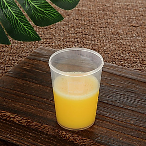 DAJAVE 100Pcs 50ML Plastic Graduated Measuring Beaker Set, Clear Resin Mixing Cups, Liquid Container Beakers for Lab Use, Graduations Liquid Container Beakers, Tapered Spout