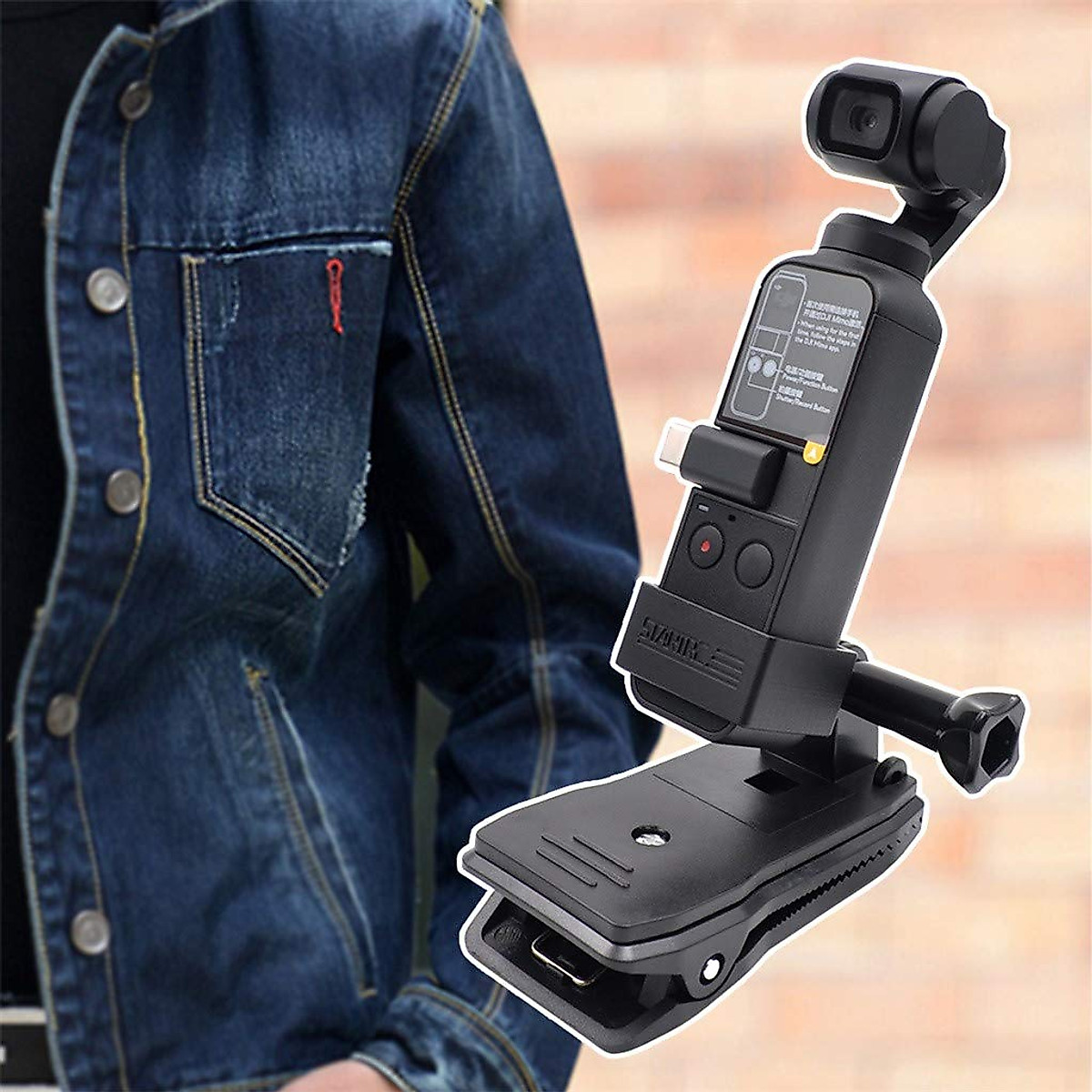 Toxz Expansion 1/4 inch Screw Adapter Bracket + Clip for DJI Osmo Pocket Handheld Gimbal Stabilizer,OSMO Pocket Camera Stand with Clip,Quick Disassemble,for Microphones/Flashes/Bicycle Stands etc