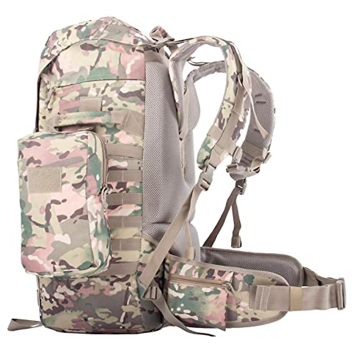 BACKFERRY Large Military Backpack Army Rucksack with Internal Frame Hydration and MOLLE Compatible. Top and Front Load for Wild Camping Backpacking Hiking Bushcraft Adventure 60L