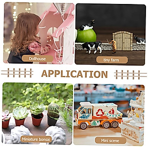 LIFKOME 2 Pcs Mini Fence Decorative Fence Fencing Wood Picket Garden Fence DIY Picket Fence Wooden Fence Wood Fence Miniature Garden Fence Short Picket Camphor Wood Child Moss White Plant