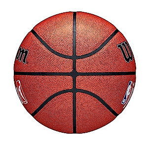 Wilson Basketball, Jr. NBA Family, Outdoor and Indoor, PureFeel Cover, Size: 6, White/Brown