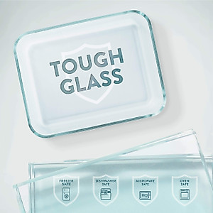 FineDine 20-Piece Glass Food Storage Container Set - 100% Leakproof, BPA-Free, and Oven Safe - Perfect for Meal Prep and On-the-Go (Grey)