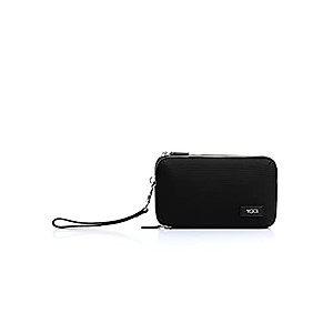 TUMI Black Chrome Triple Zip Clutch