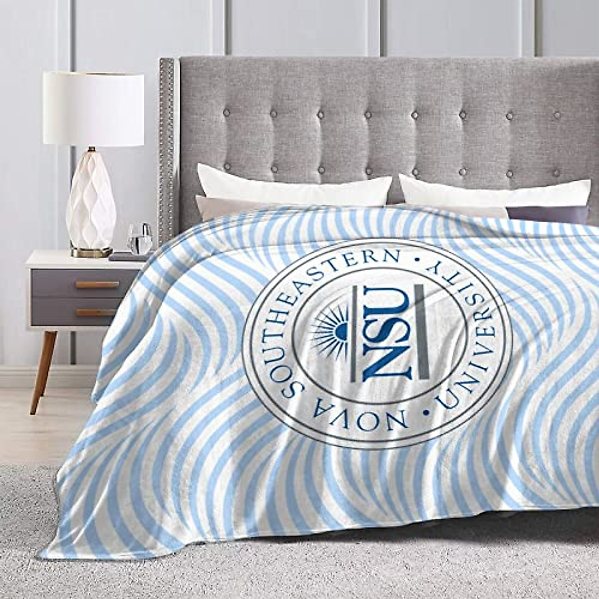 Nova Southeastern University Logo Fleece Blanket, Very Soft Microfiber Flannel Blanket for Couch Warm and Cozy for All Seasons