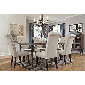 Signature Design by Ashley Tripton Classic Tufted Upholstered Armless Dining Chair, 2 Count, Beige