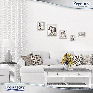 Icona Bay 11x14 Picture Frames (Silver, 3 Pack), French Baroque Style Photo Frames 11 x 14, Wall Mount or Table Top, Regency Collection